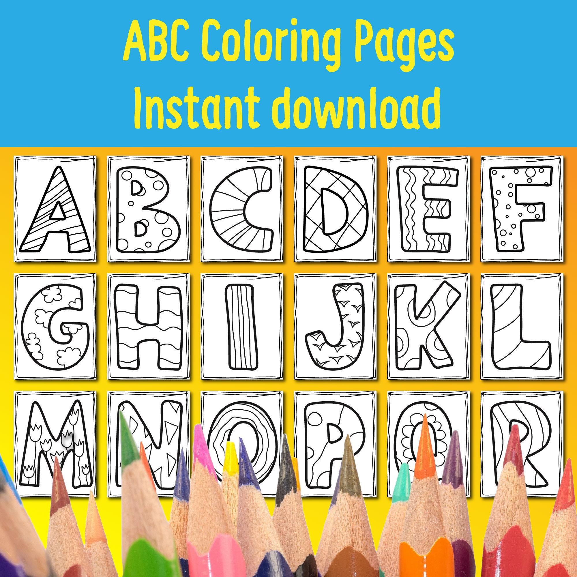 Educational ABC Coloring Pages for Kids | Printable School Worksheets ...