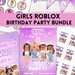 Girls Roblox Birthday Bundle, Roblox Birthday Sign, Editable Roblox ...