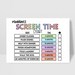 Editable Screen Time Chart, Screen Time Tracker, Kids Chart, Chore ...
