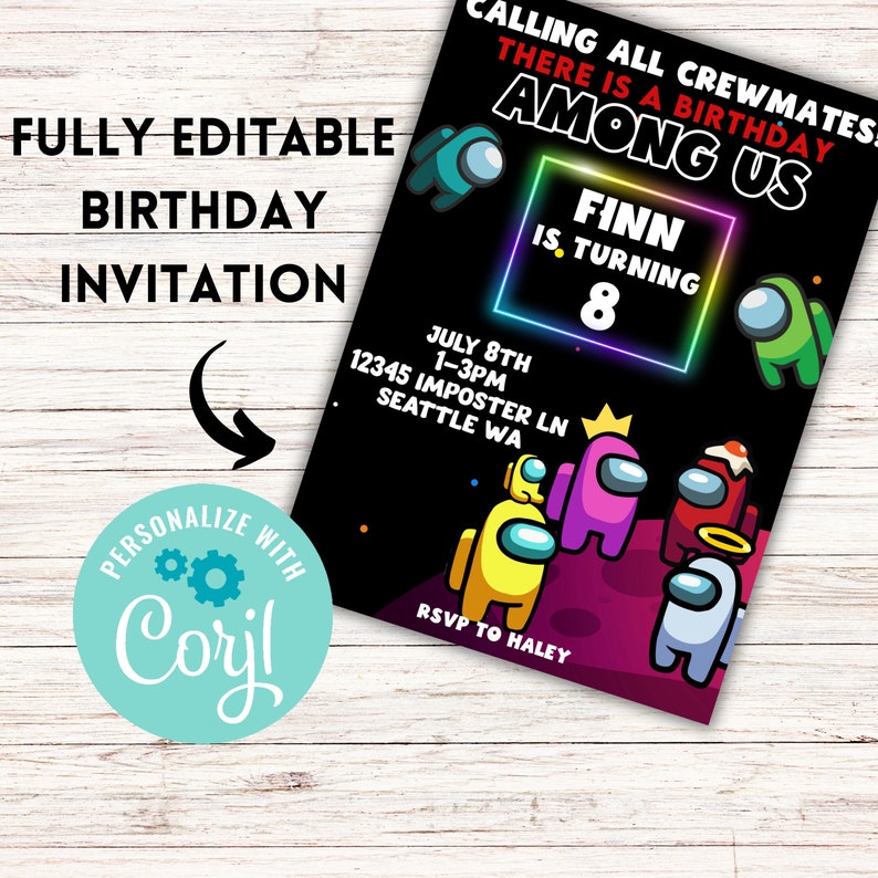 Among Us Birthday Party Bundle, Among Us Invitation, Birthday Banner ...