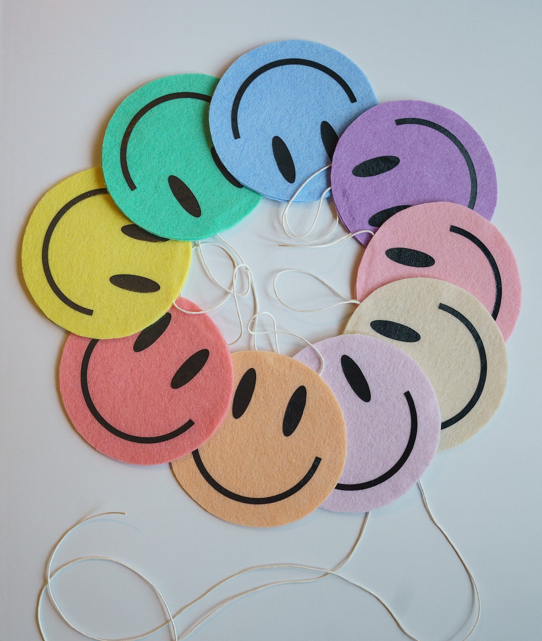 Smiley Felt Garland, Kids Smiley Banner, Childrens Bedroom Banner ...