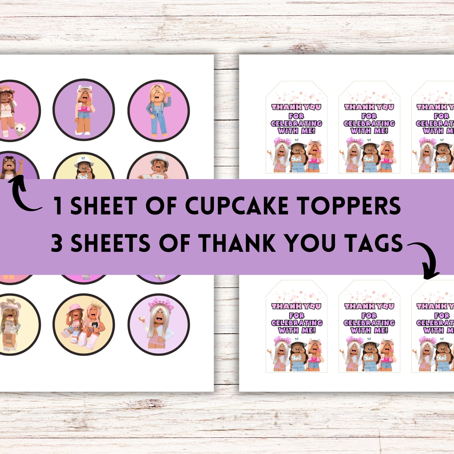 Girls Roblox Birthday Bundle, Roblox Birthday Sign, Editable Roblox ...