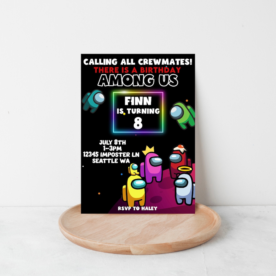 Among Us Invitation, Among Us Birthday, Birthday Invitation, Editable ...
