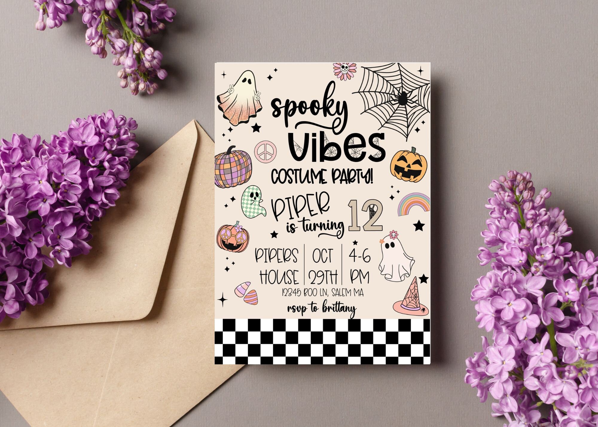 Spooky Birthday Invitation, Halloween Party, Costume Party, Kids ...