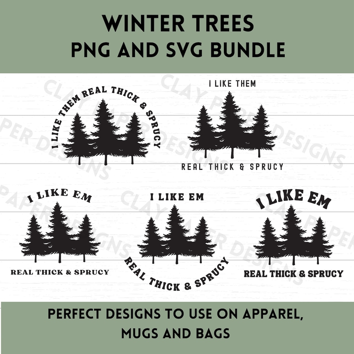 Winter Tree Svg, Apparel Svg, Shirt Design Png, Christmas Bundle ...