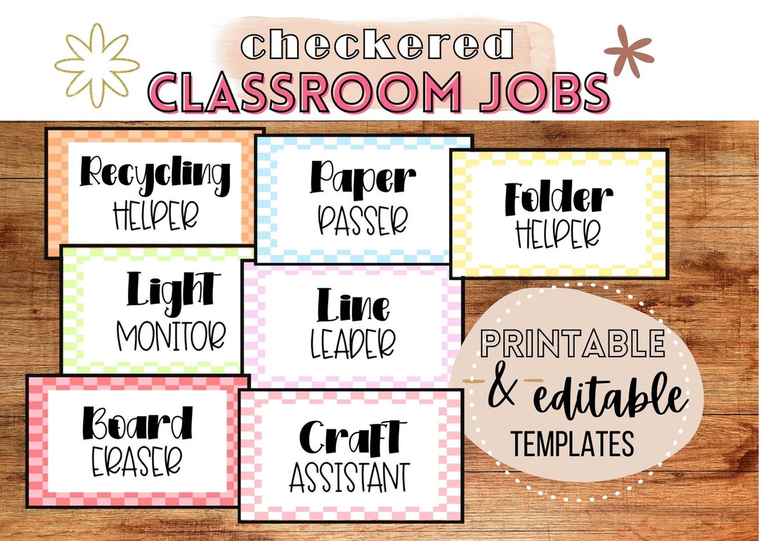 Classroom Jobs Editable Display, Student Jobs, Teacher Display ...