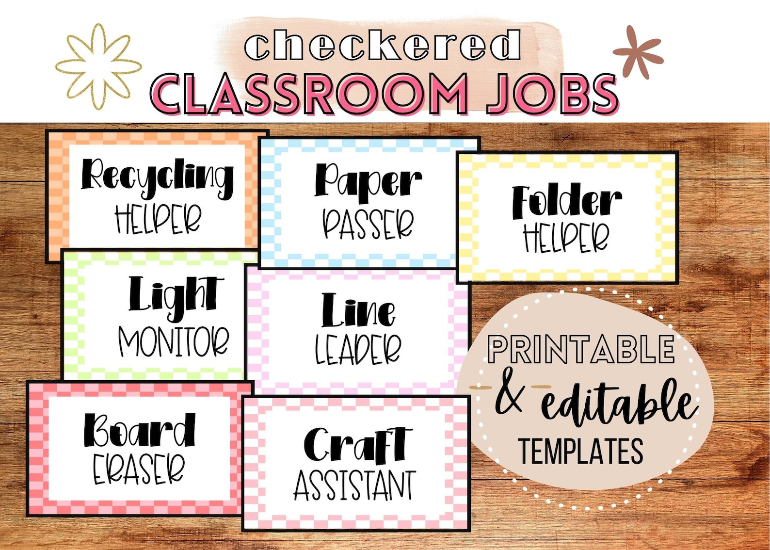 Classroom Jobs Editable Display, Student Jobs, Teacher Display ...
