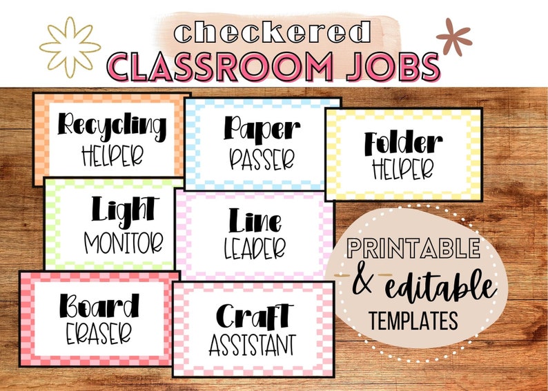 Classroom Jobs Editable Display, Student Jobs, Teacher Display ...
