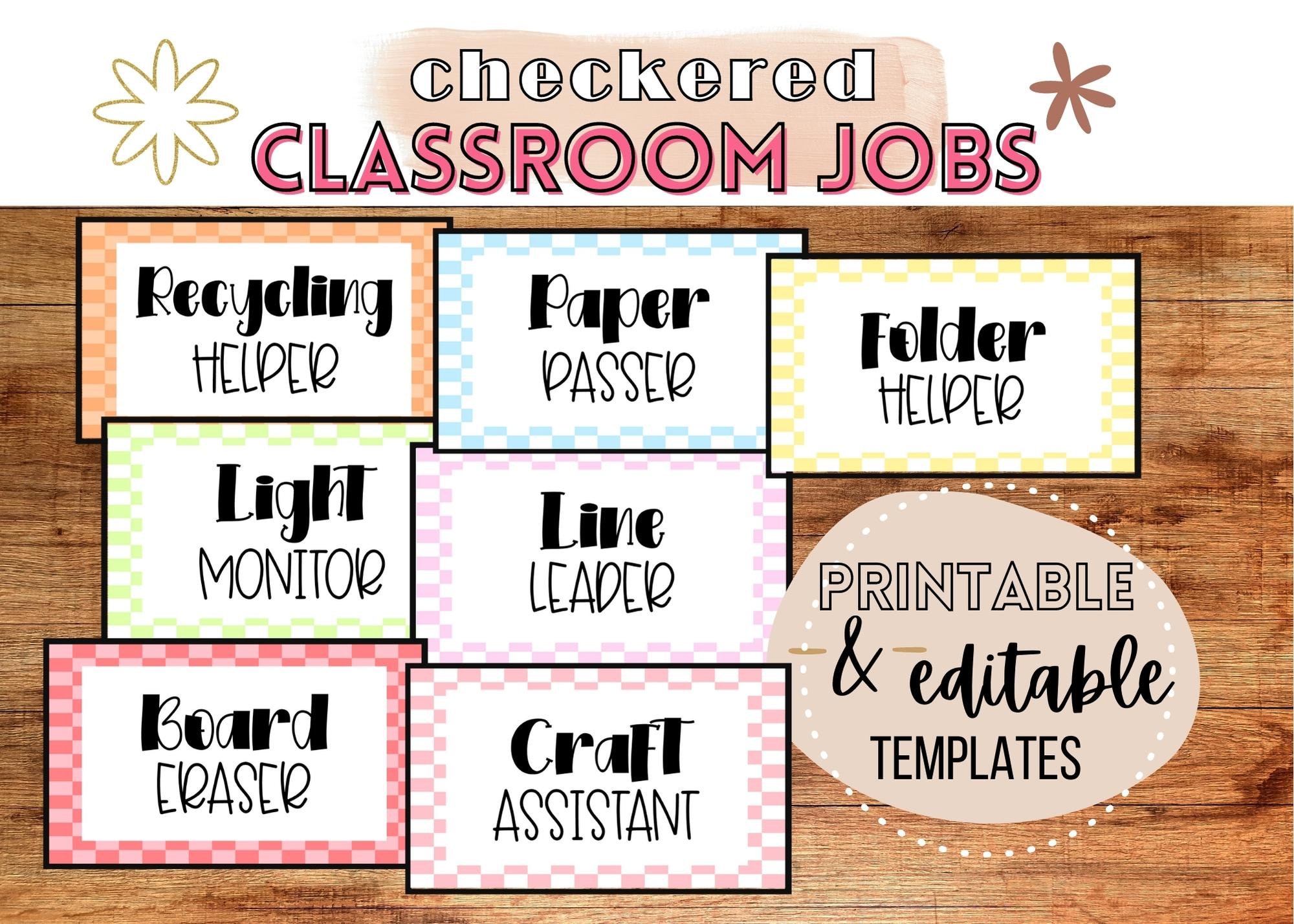 Classroom Jobs Editable Display, Student Jobs, Teacher Display ...