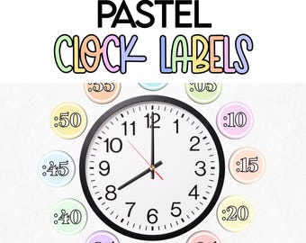 Calm Color Clock Numbers, Classroom Time Labels (editable PPTX) - Etsy ...