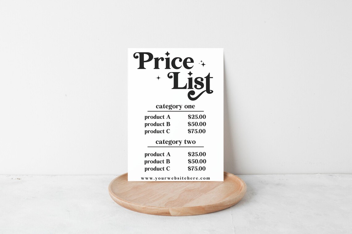 Editable Price List Template, Small Business Price Sheet, Editable QR Code Payment Template ...