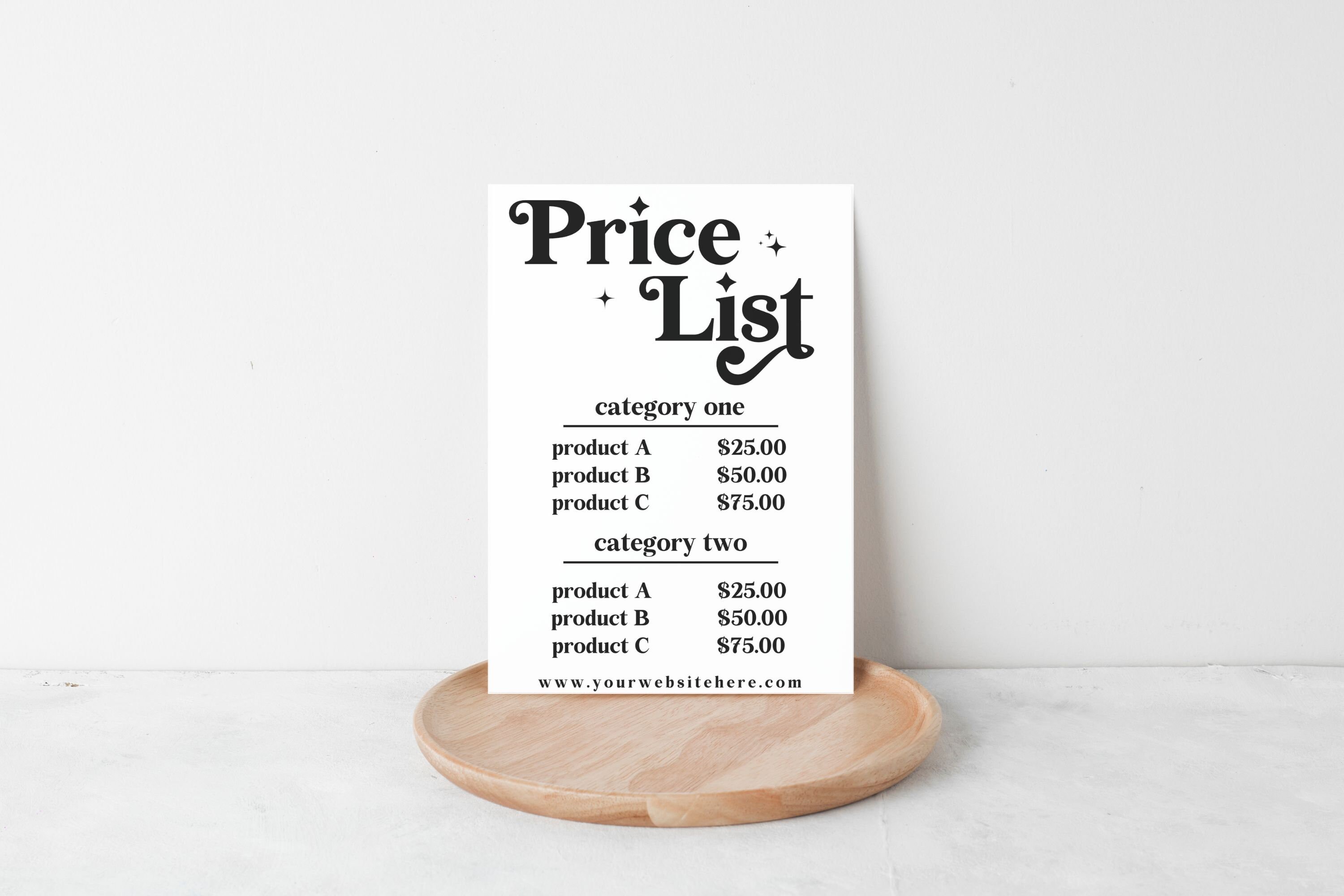 Editable Price List Template, Small Business Price Sheet, Editable QR ...