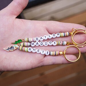 Lightning Bolt Personalized Name Keychain, Backpack Customized Name ...