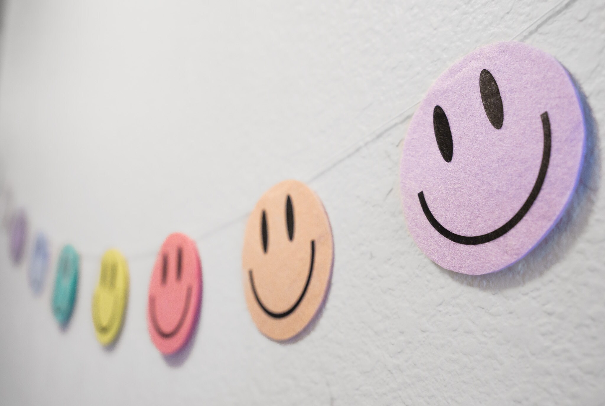 Smiley Felt Garland, Kids Smiley Banner, Childrens Bedroom Banner ...