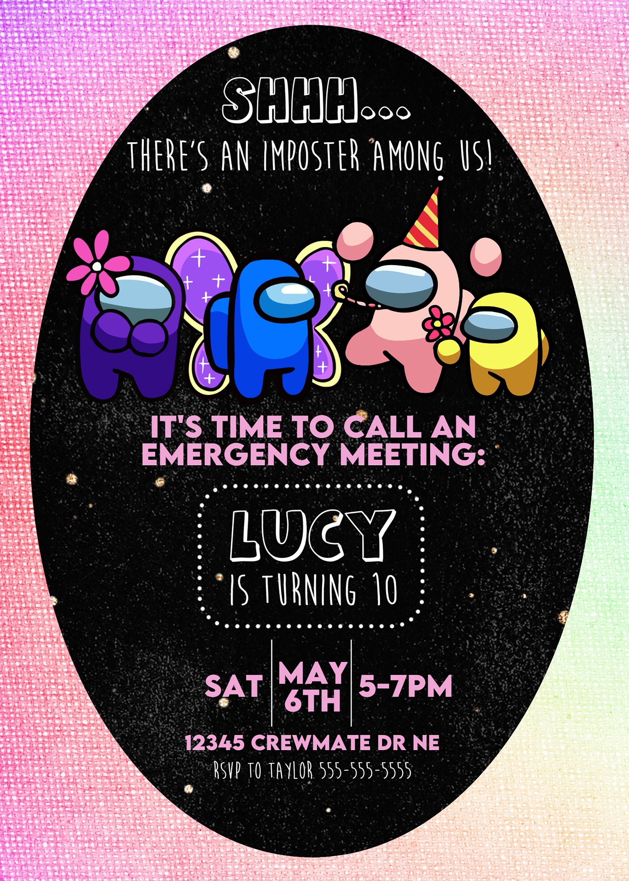 Among Us, Among Us Invitation, Kids Birthday, Birthday Invitation ...