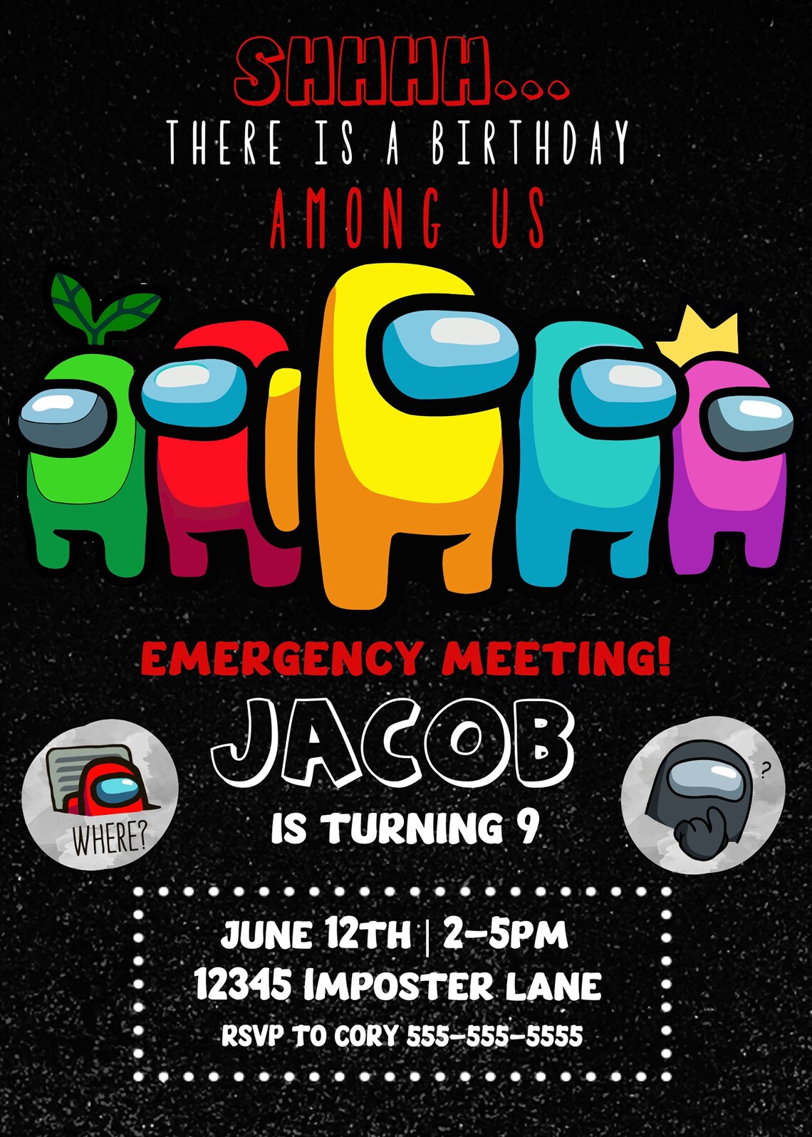 Among Us Birthday Among Us Invitation Imposter Kids - Etsy