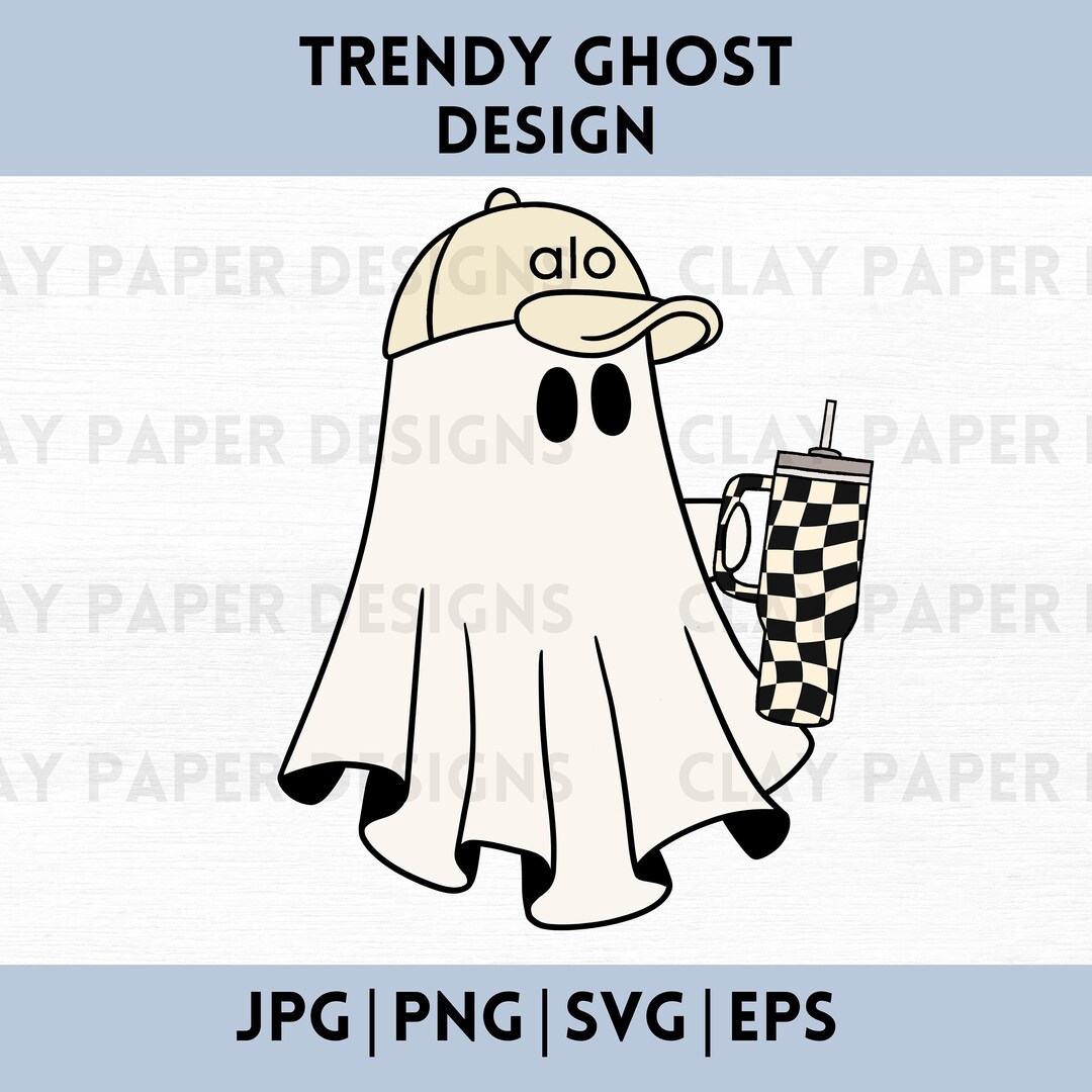 Trendy Ghost Design, Checkered Cup, Funny Ghost PNG, Ghost Svg, Apparel ...