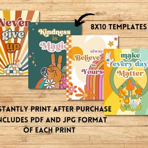 Retro Affirmation Prints, Groovy Affirmations, Classroom Posters ...