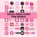 Social Media Icons Pink, Instagram Icon, Pinterest Posts, Website ...