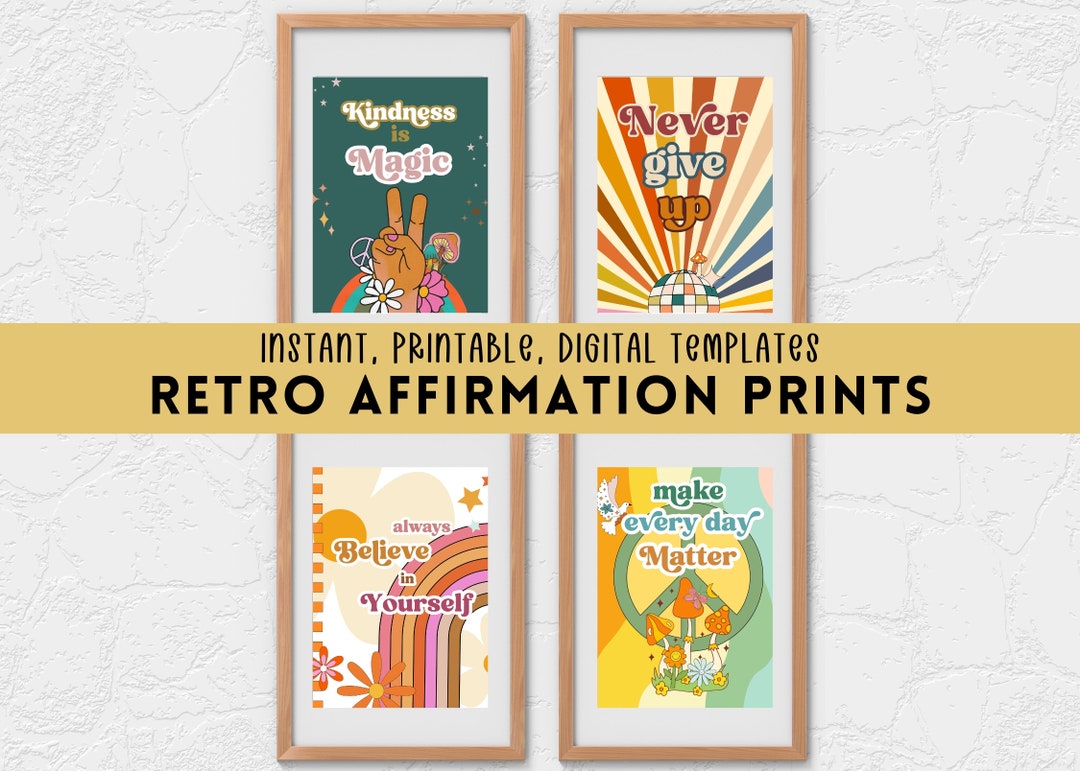 Retro Affirmation Prints, Groovy Affirmations, Classroom Posters ...