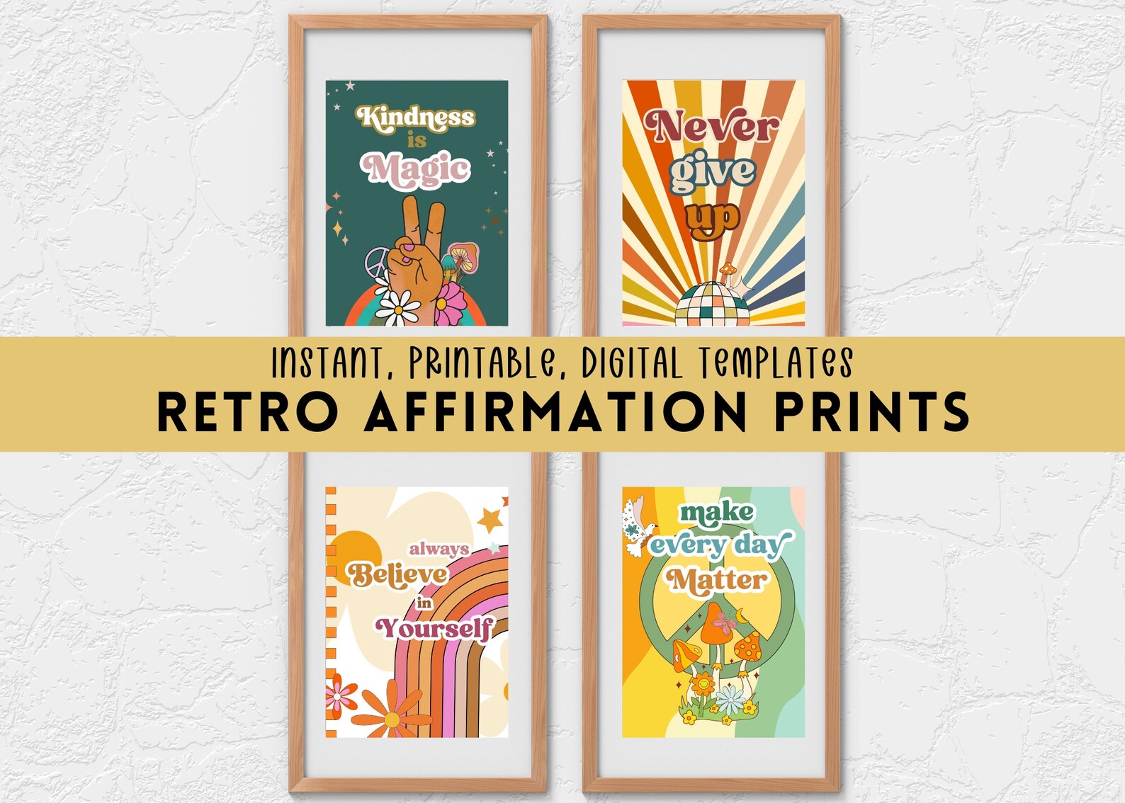 Retro Affirmation Prints, Groovy Affirmations, Classroom Posters ...
