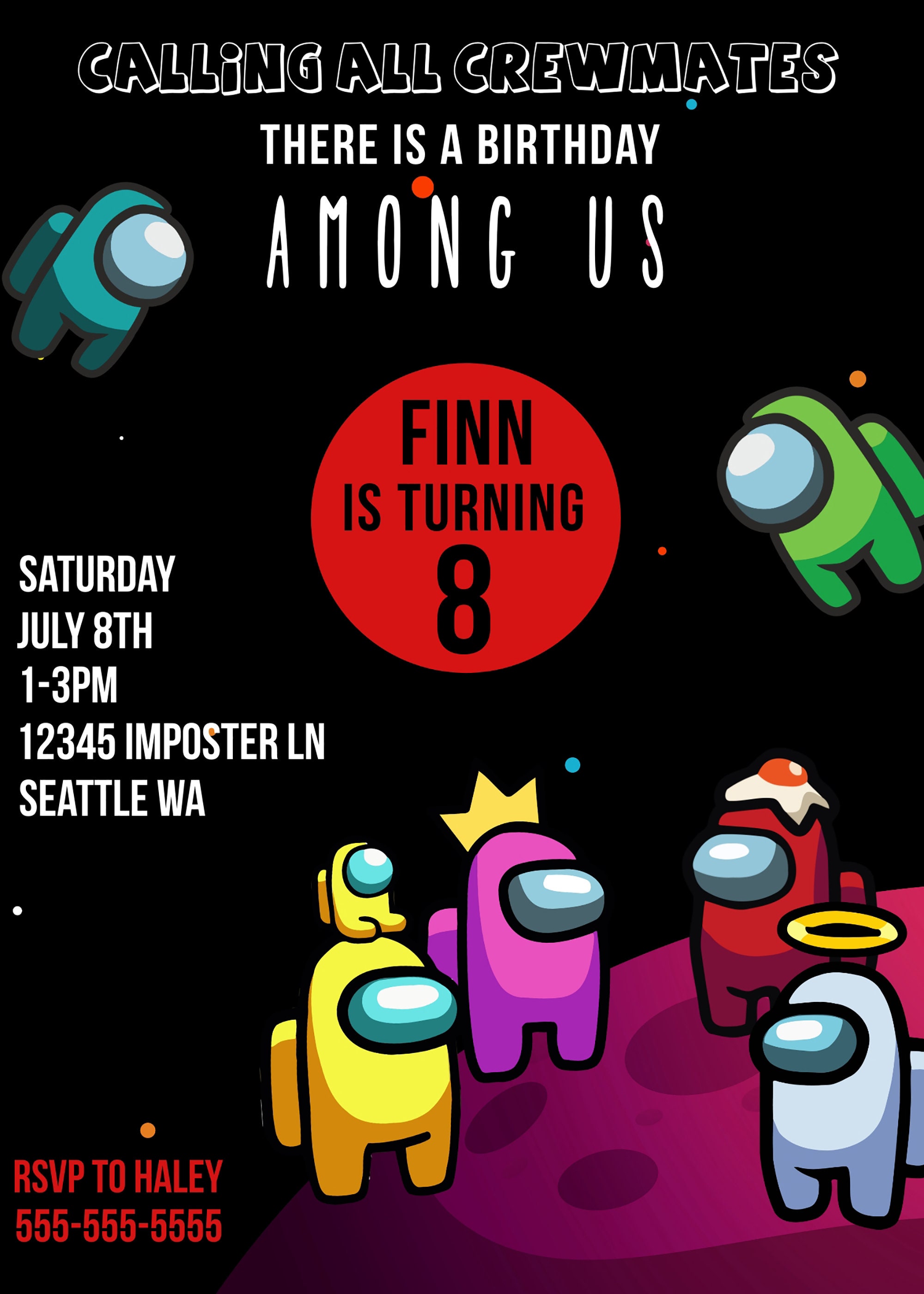 Among Us Invitation Among Us Birthday Birthday Invitation - Etsy UK