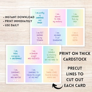 30 Affirmation Card Bundle, Recovery Daily Affirmation Cards, Trauma ...