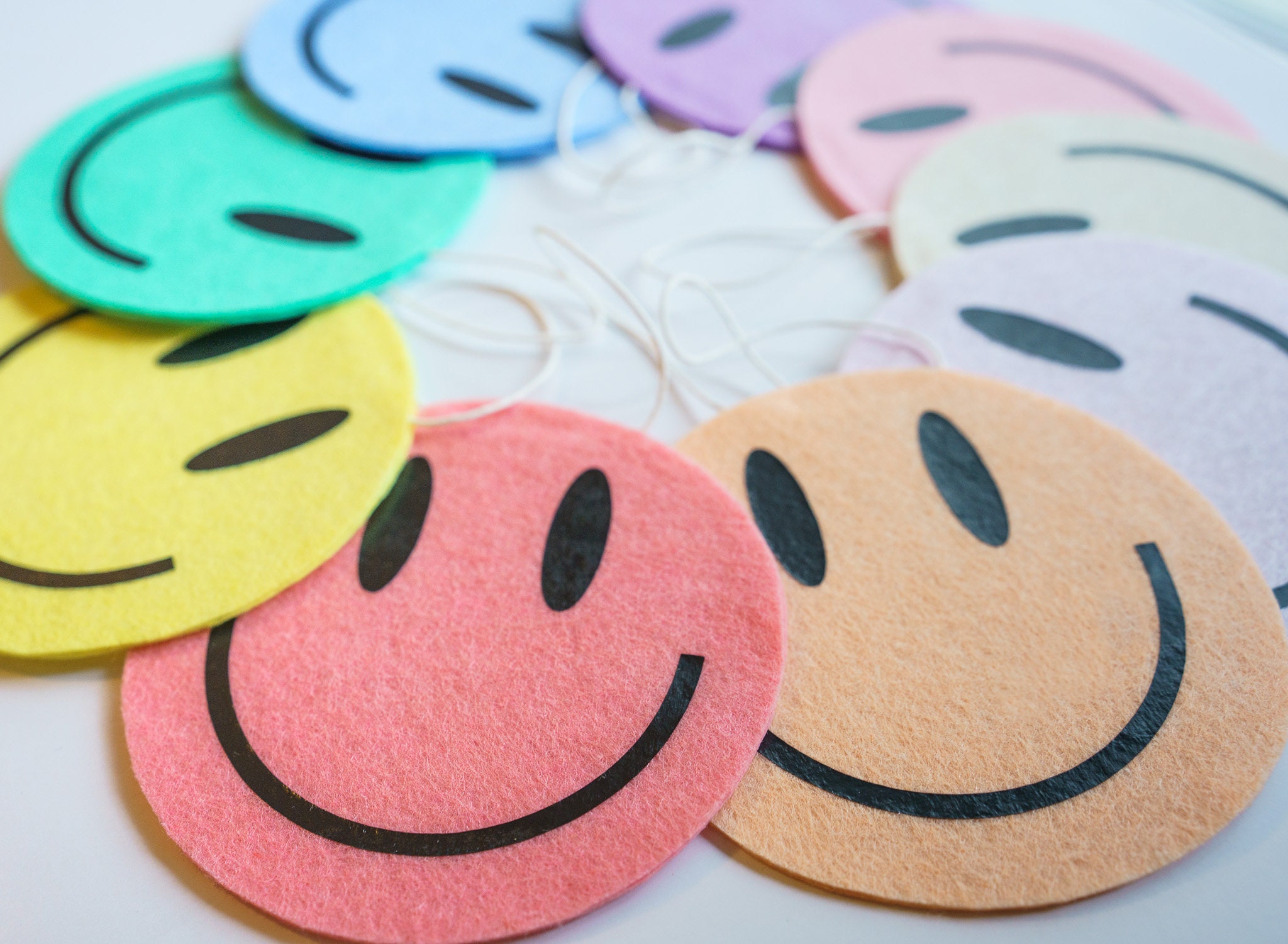Smiley Felt Garland, Kids Smiley Banner, Childrens Bedroom Banner ...