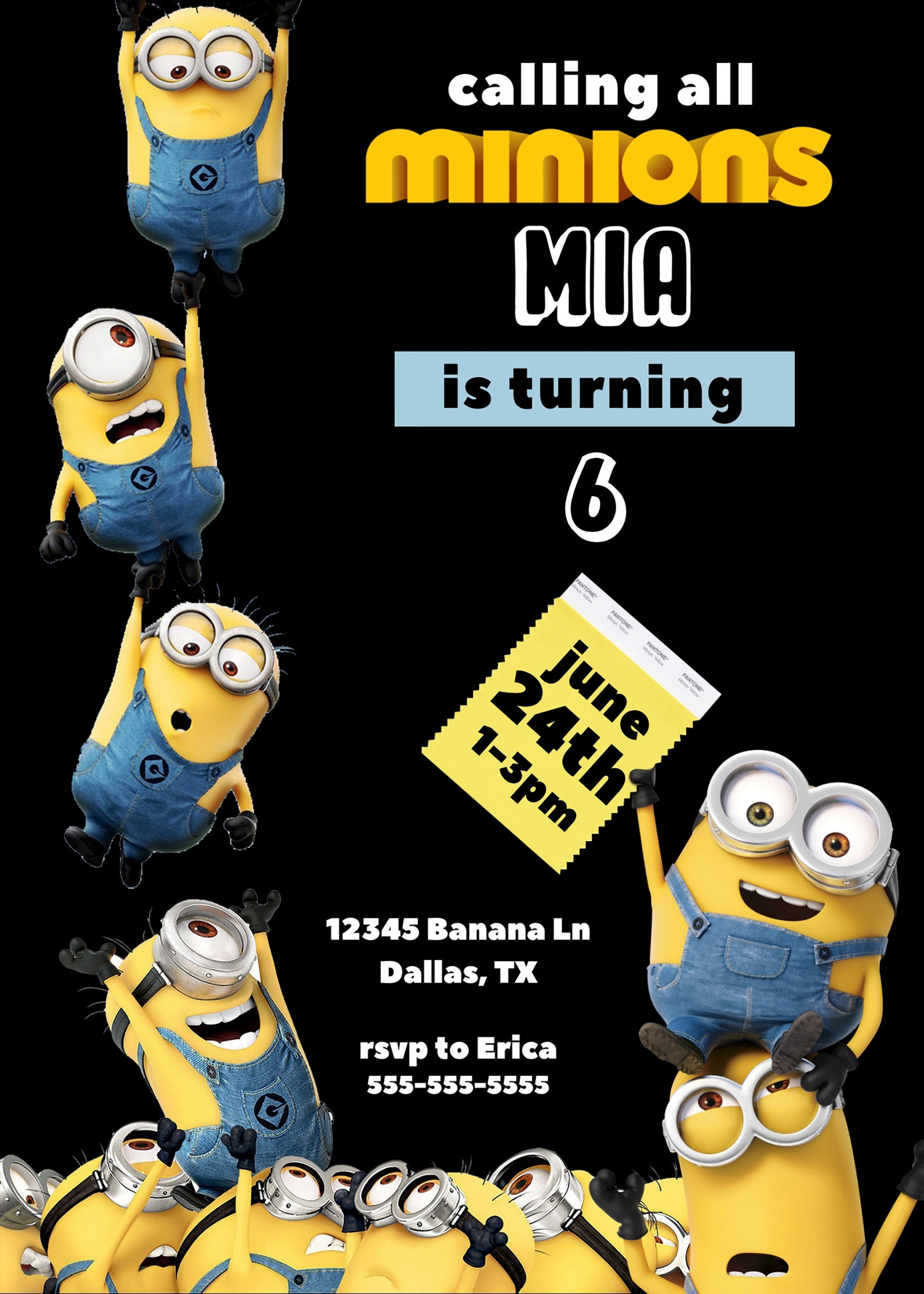 Minion Invitation Minion Birthday Kids Birthday Instant - Etsy