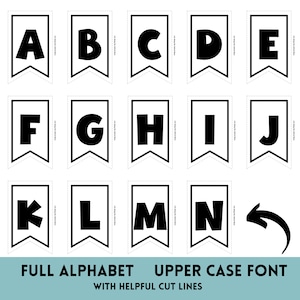 Instant Printable Bunting Banner, Alphabet Banner, Birthday Party ...