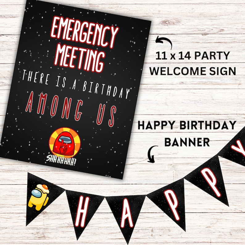 Among Us Birthday Party Bundle, Among Us Invitation, Birthday Banner ...