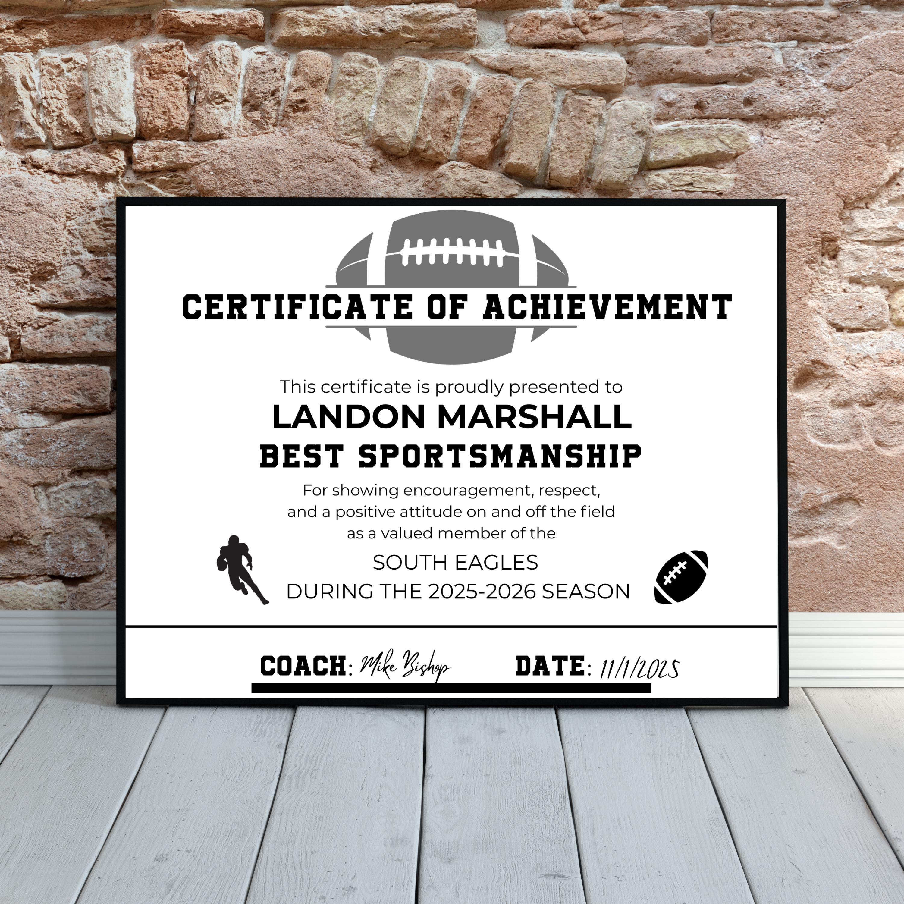 Editable Football Awards Bundle | Printable Team Certificates | Youth ...