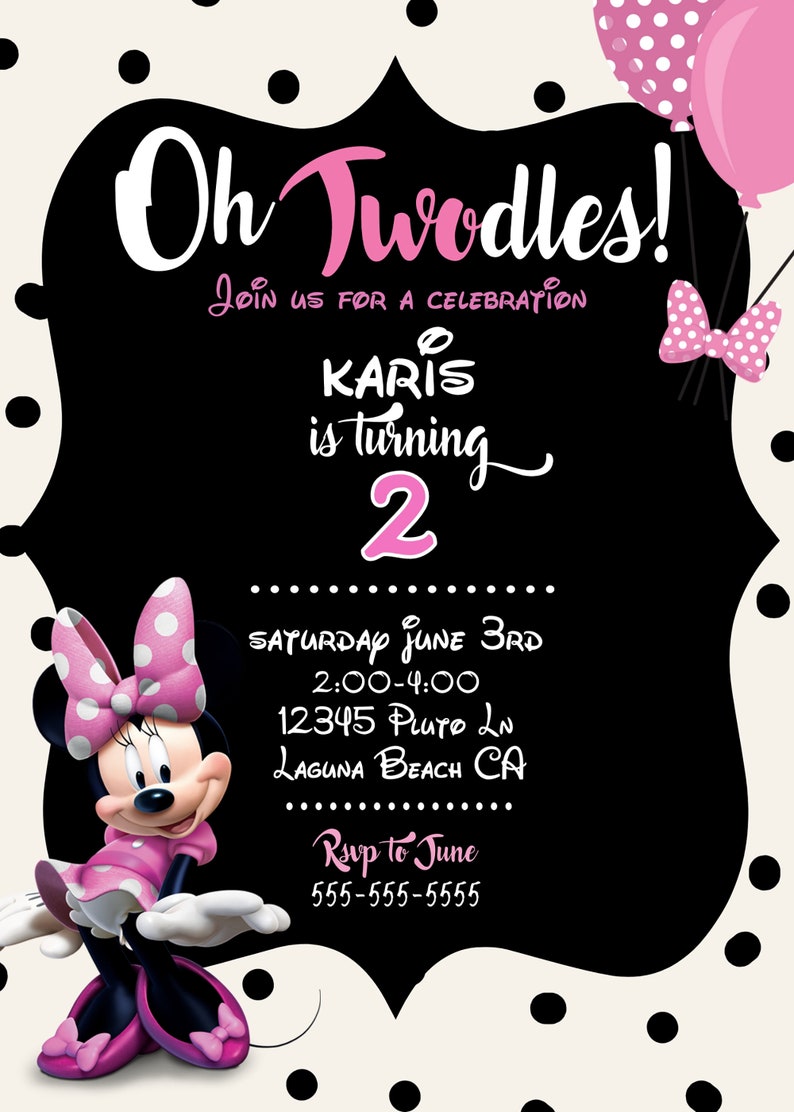 Mouse Invitation Birthday Theme Birthday Invitation Kids - Etsy