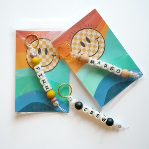 Custom Silicone Name Keychain, Silicone Bead Keychain, Personalized ...