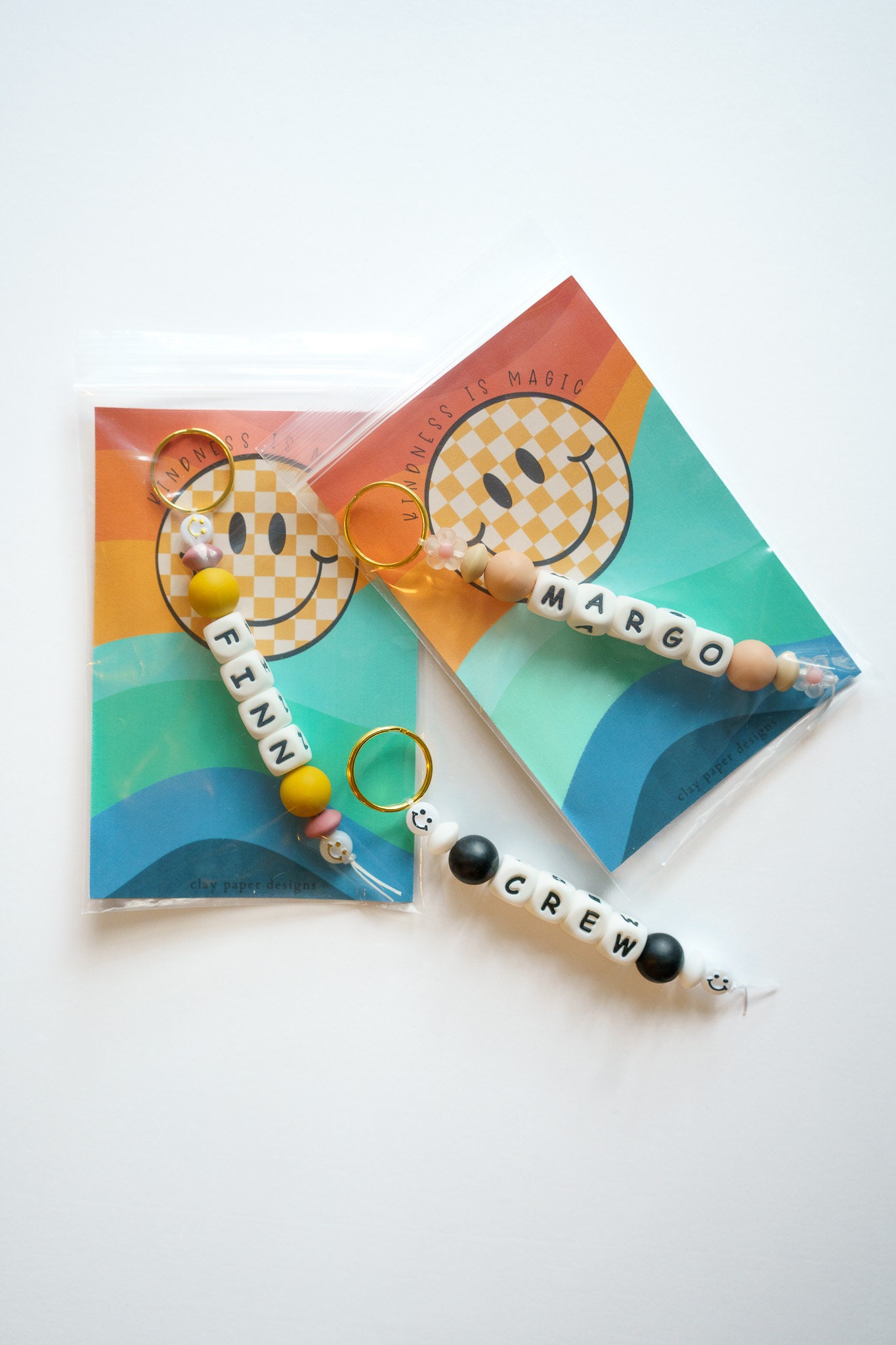 Custom Silicone Name Keychain, Silicone Bead Keychain, Personalized ...