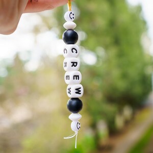 Custom Silicone Name Keychain, Silicone Bead Keychain, Personalized ...