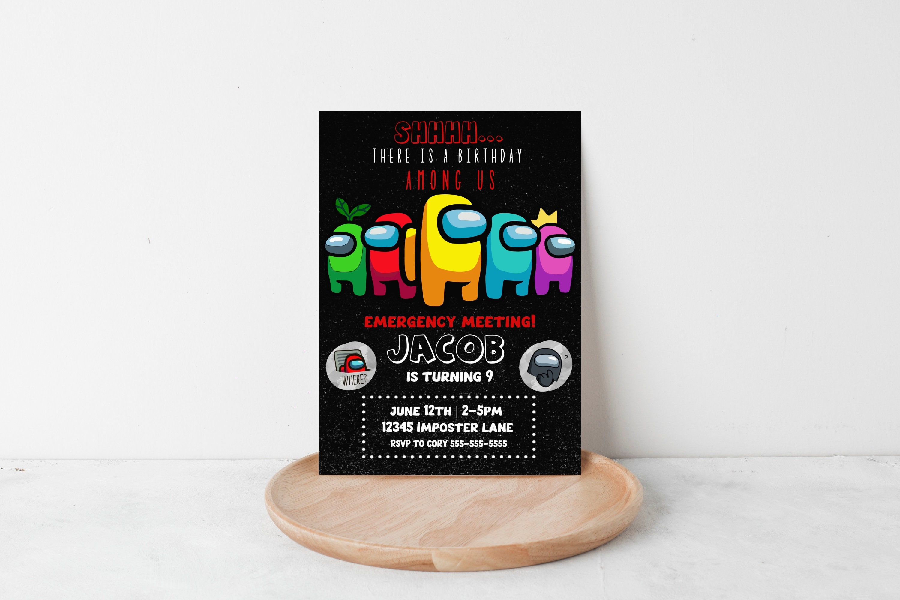 Among Us Birthday, Among Us Invitation, Imposter, Kids Birthday, Among ...