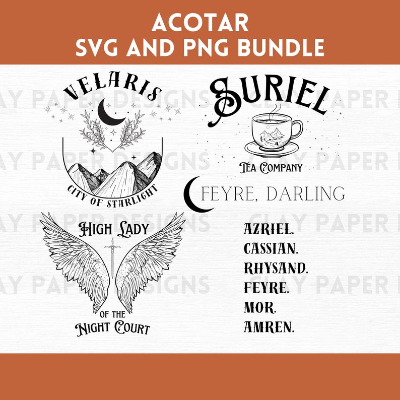 ACOTAR Png and Svg Bundle, Acotar Shirt, Velaris Clipart, Book Lover ...