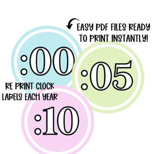 Pastel Clock Labels | Printable Classroom Time Labels | Modern Teacher ...