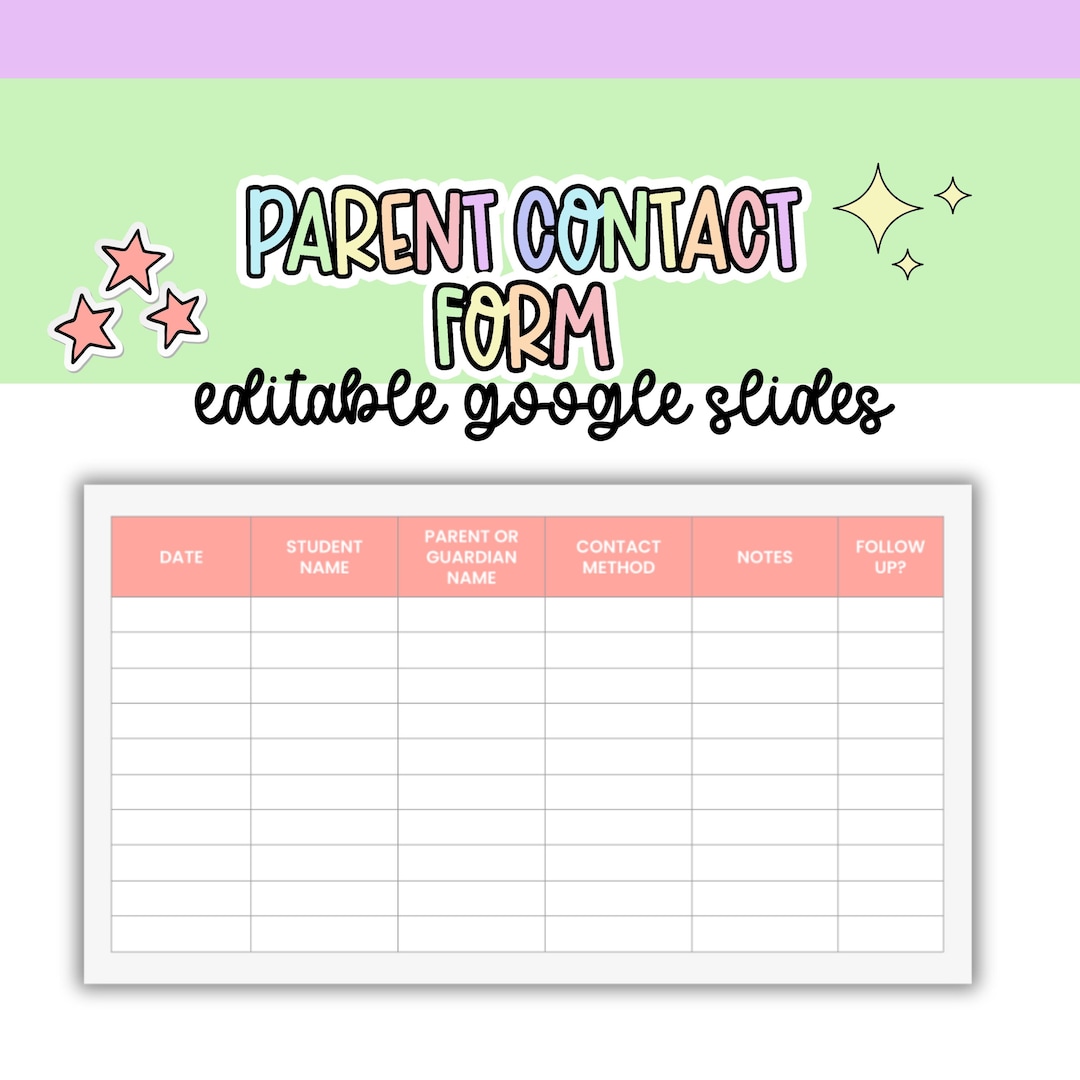 Editable Parent Contact Log | Modern Teacher Communication Tracker ...