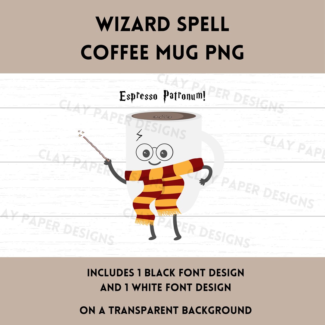 Wizard Vector Clipart, Magic Spell PNG, Coffee Mug Clipart, Potter Font ...