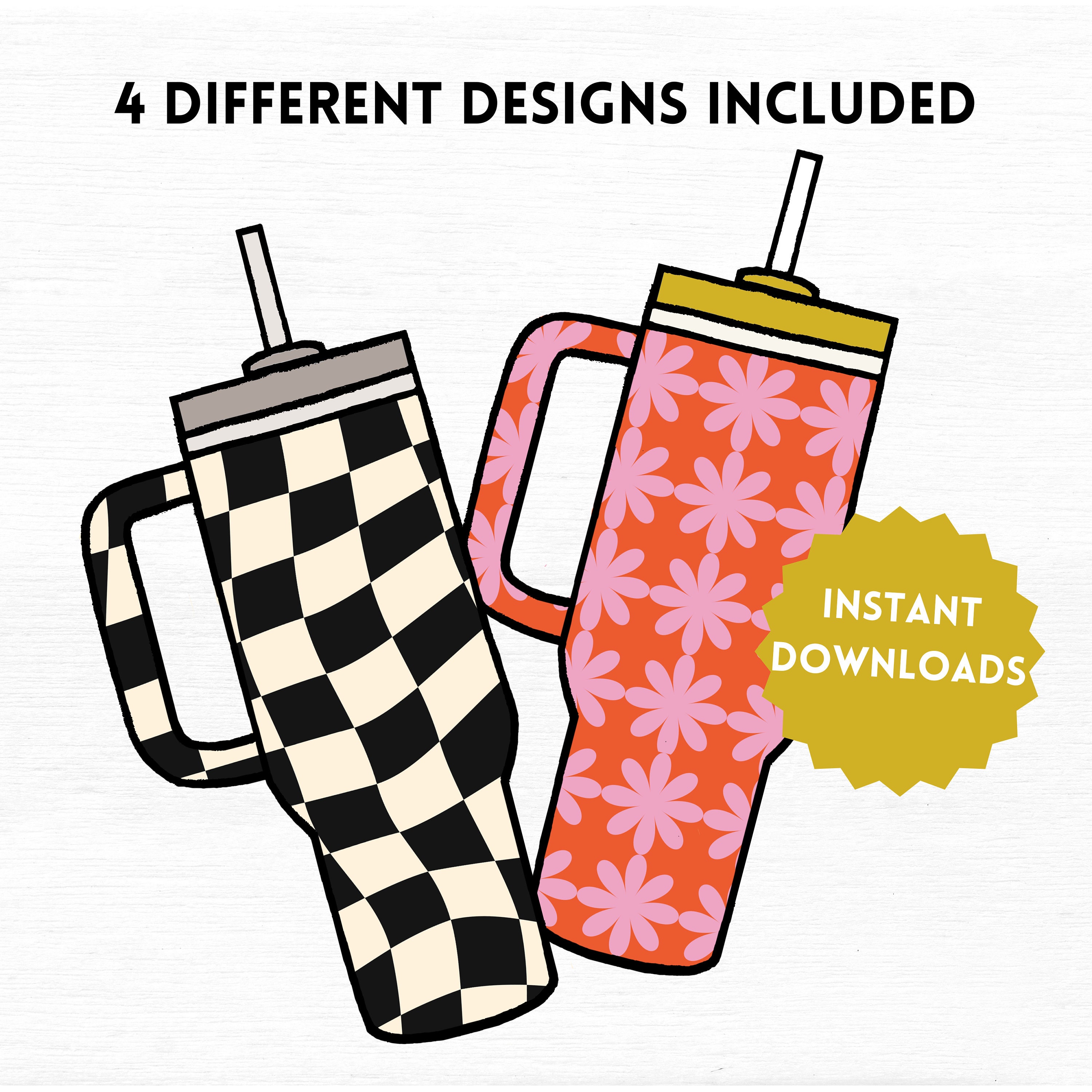 Cute Tumbler Clipart, Stanley Png, Retro Travel Mug, Basic Girl Clipart ...
