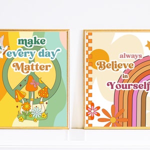 Retro Affirmation Prints, Groovy Affirmations, Classroom Posters ...