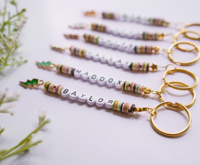 Lightning Bolt Personalized Name Keychain, Backpack Customized Name ...