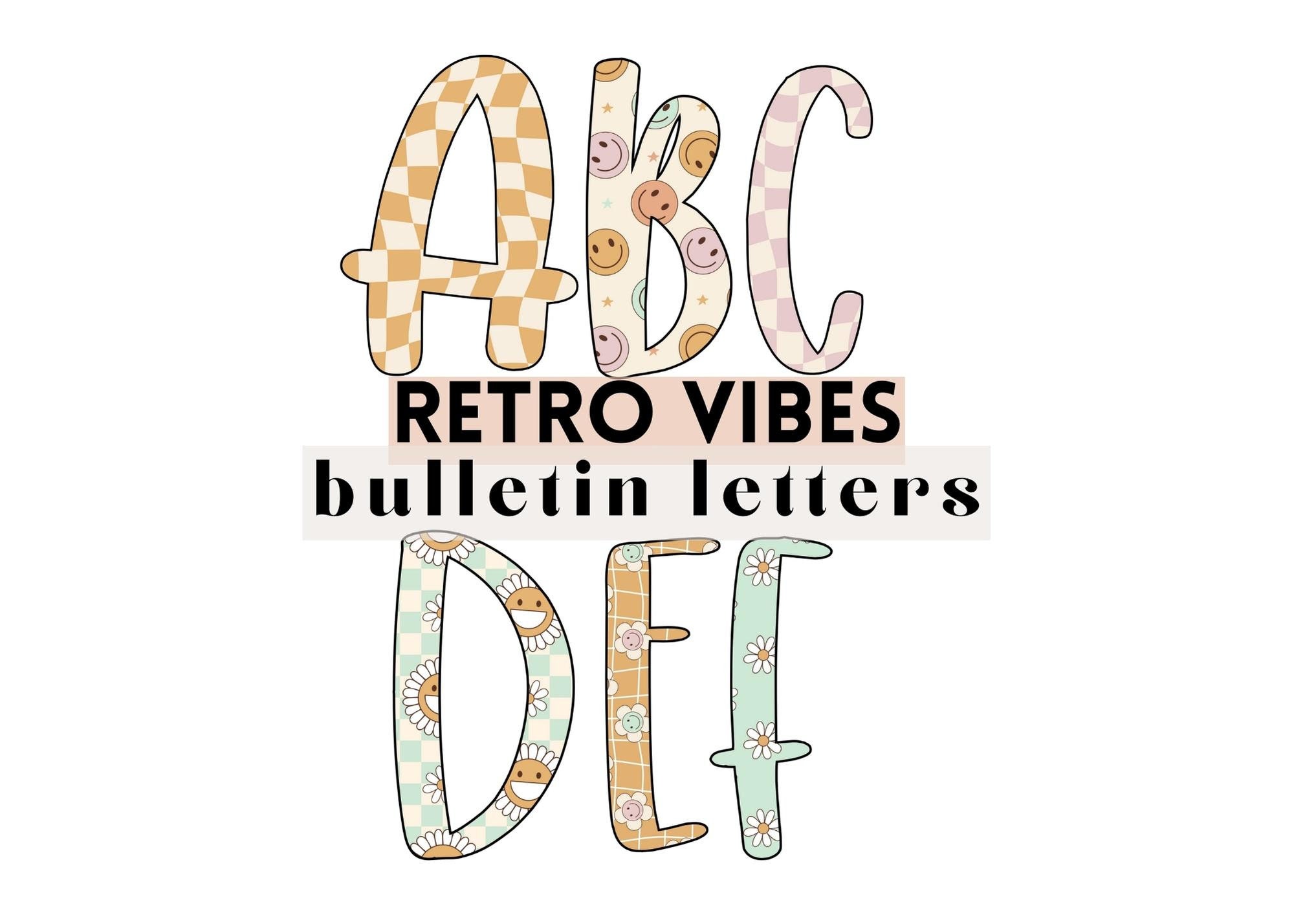 Retro Classroom Printable Letters Teacher Prints Bulletin - Etsy