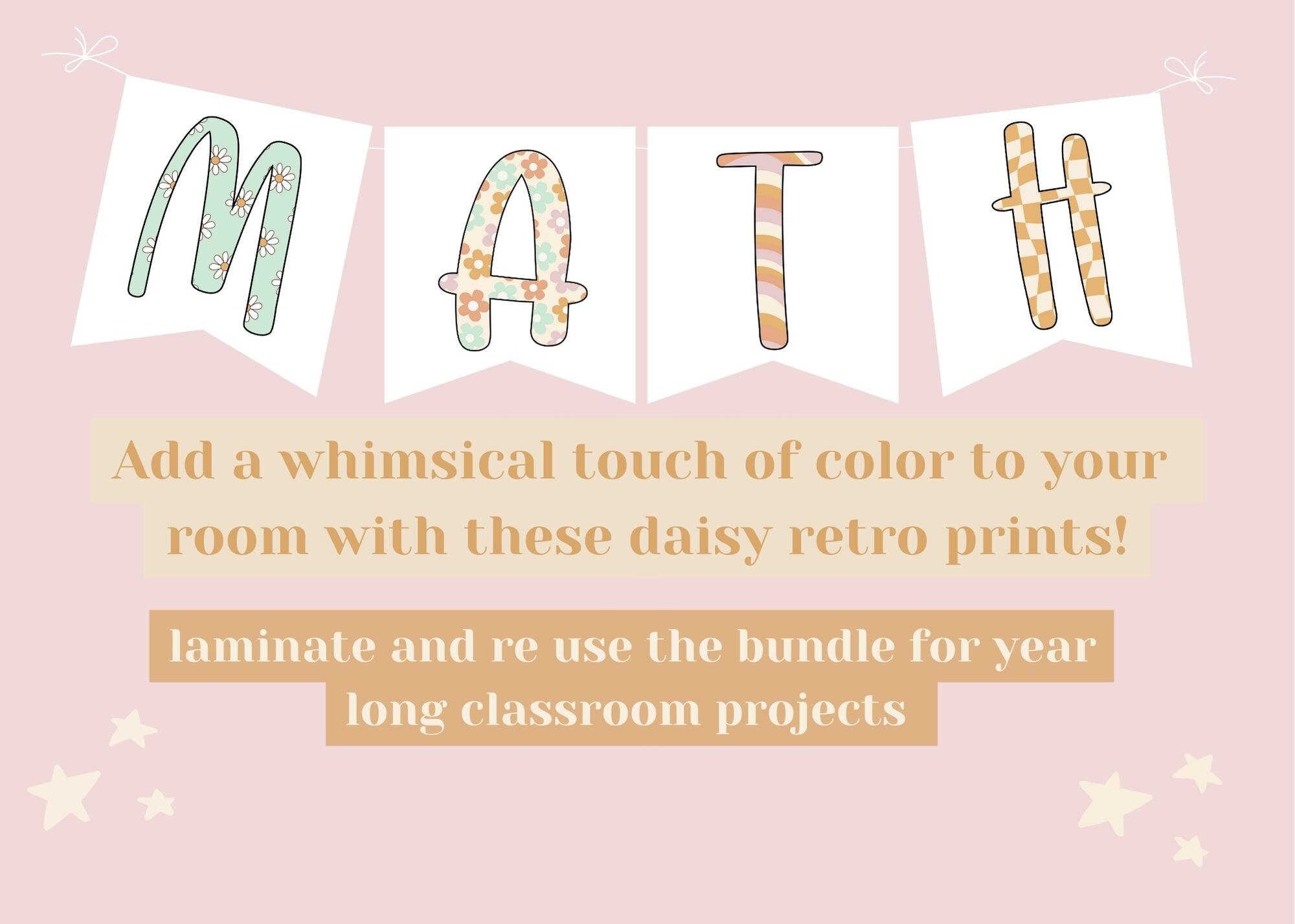 Retro Classroom Printable Letters Teacher Prints Bulletin - Etsy