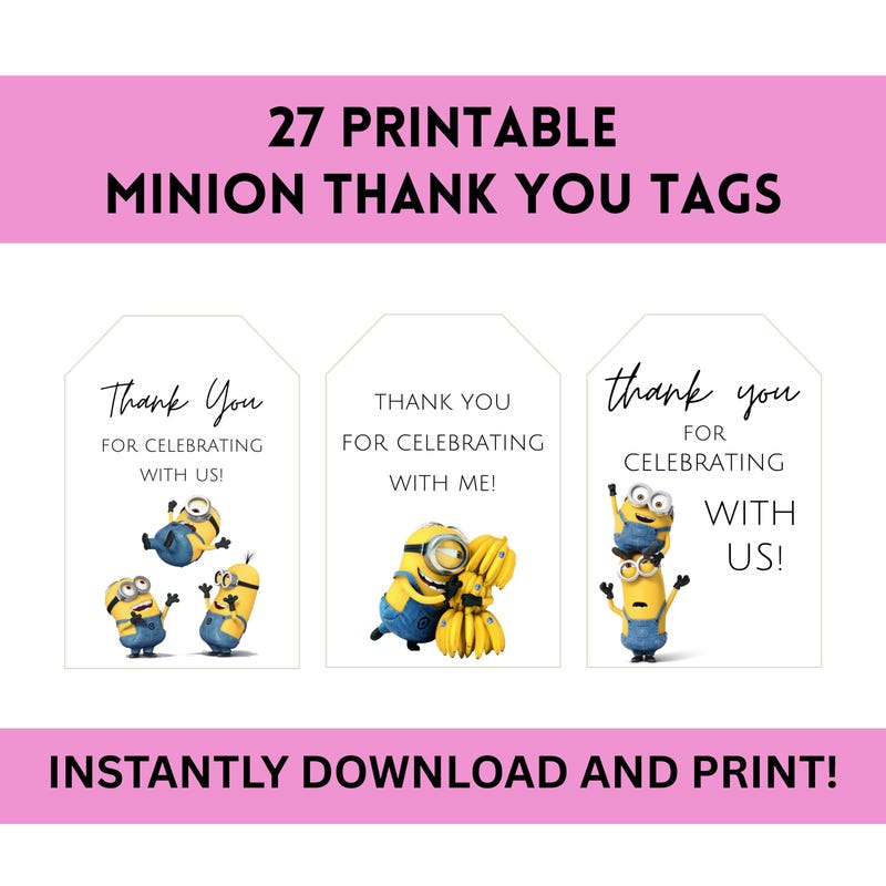 Minion Printable Stickers - Etsy