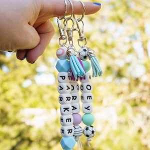 Personalized Sport Name Keychain, Kids Sport Backpack Keychain ...