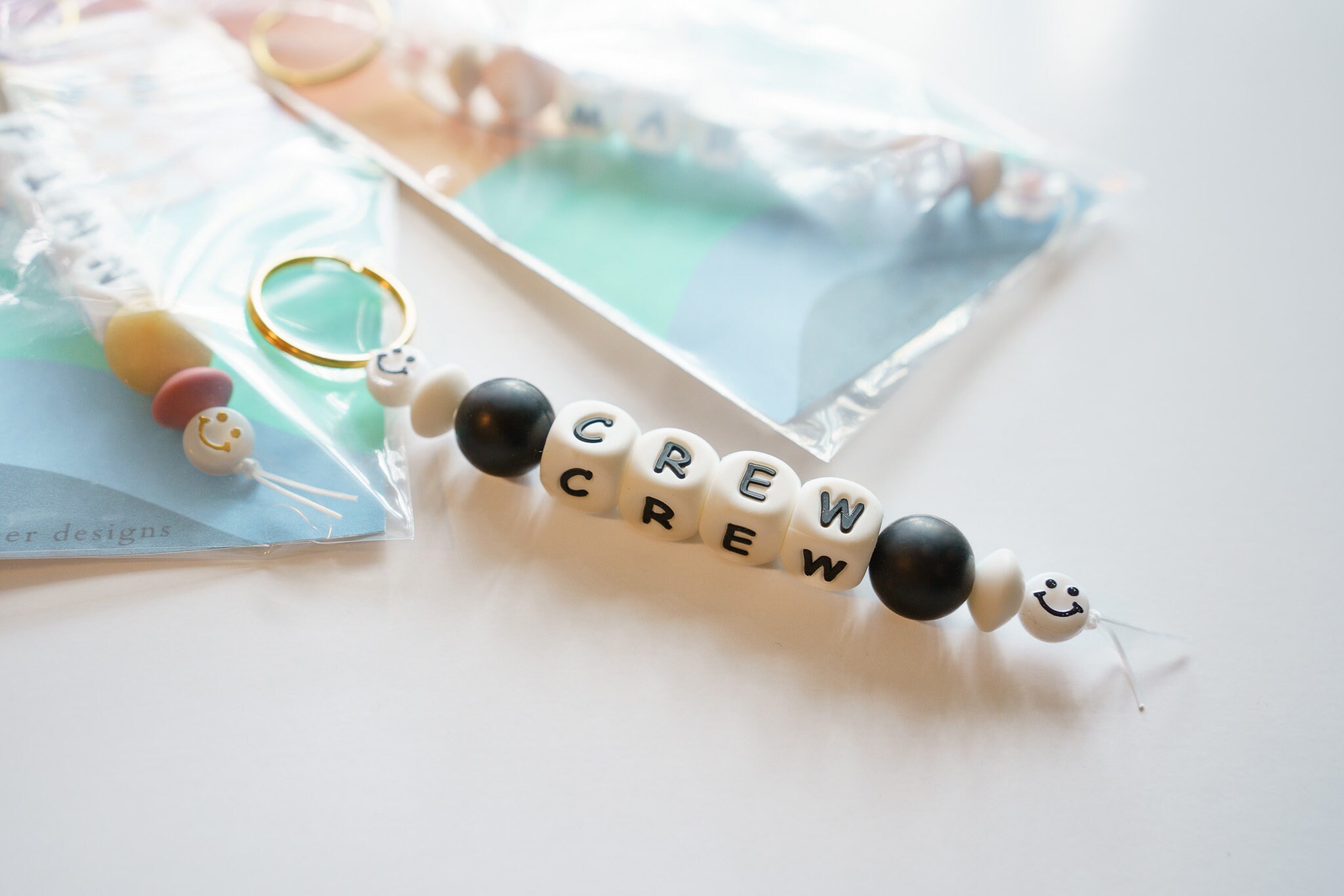 Custom Silicone Name Keychain, Silicone Bead Keychain, Personalized ...