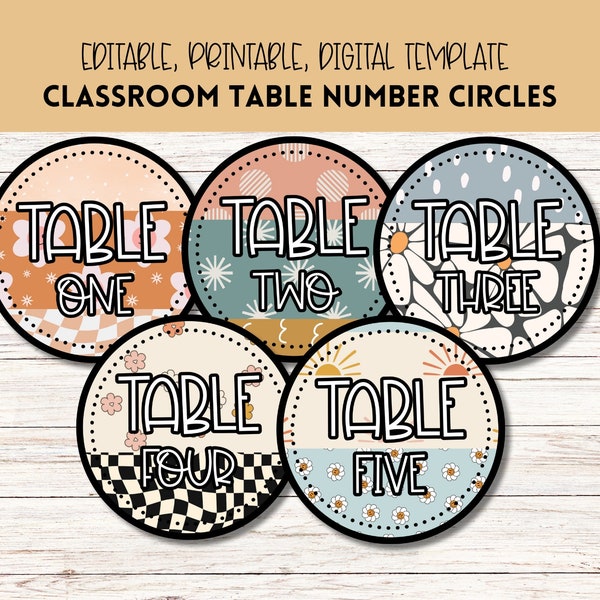 Circle Table Numbers - Etsy